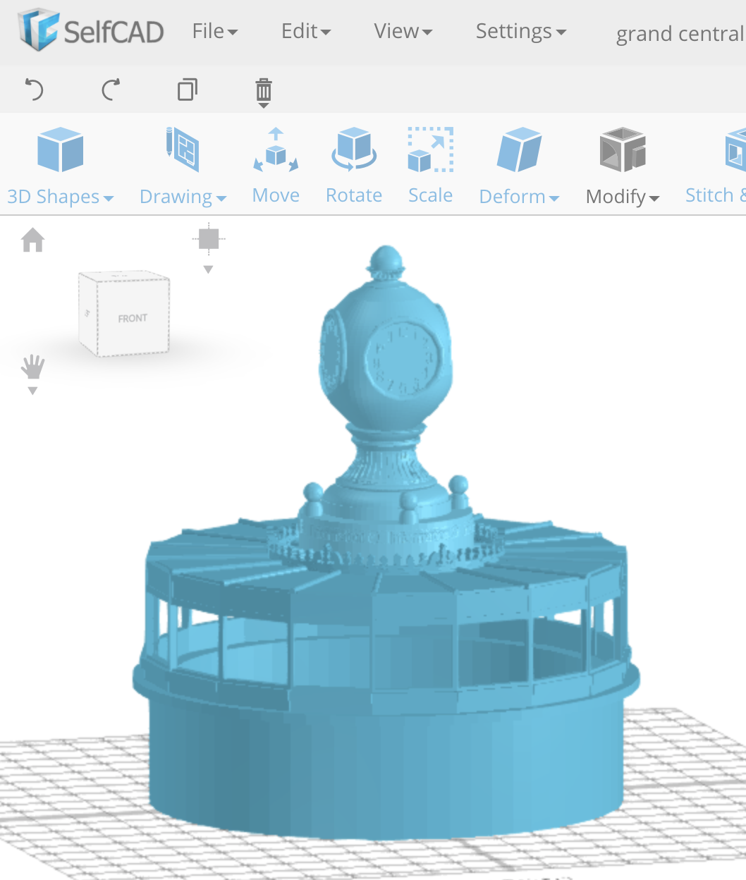 Learn SelfCAD- an Online 3D Modeling Software: Designing the Grand Central Station Information ...