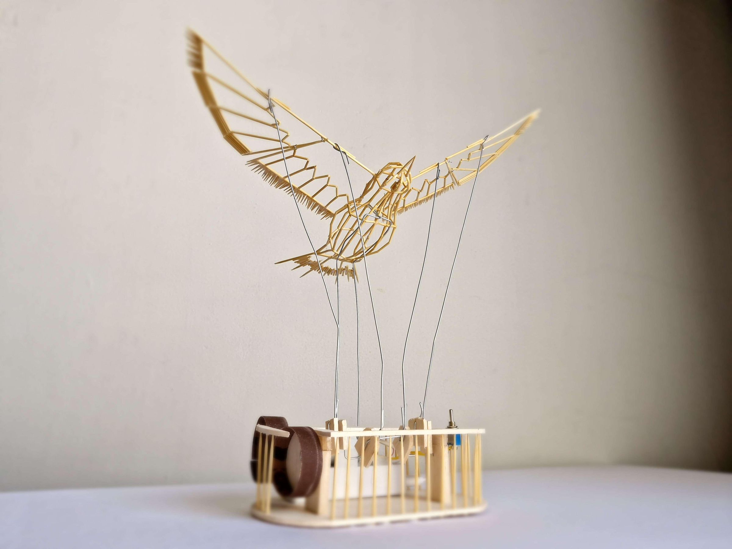 Crafting a Moving Bird Sculpture From Wooden Sticks and Balsa Wood : 23 ...