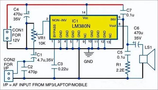 Simple Single Channel Audio Amplifier With LM380N : 4 Steps - Instructables