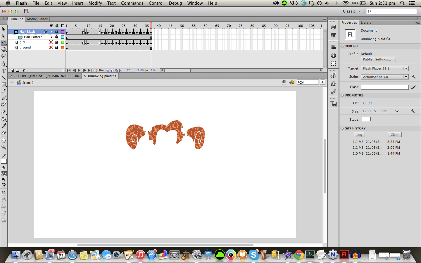 How to Create Unmoving Plaid ('Chowder Style') Animation in Flash CS6 ...