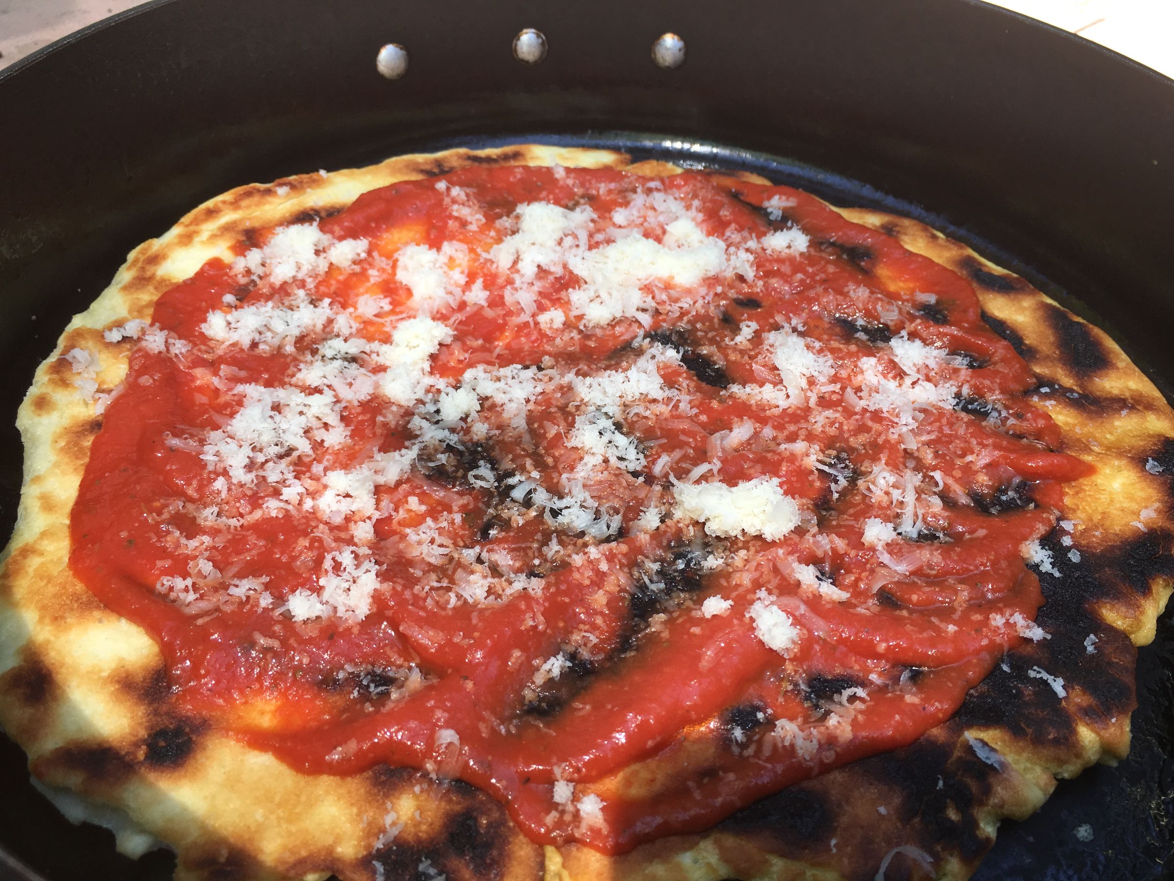BEST EVER Cast-Iron Skillet PIZZA on the Fire-pit or Campfire! : 5 ...