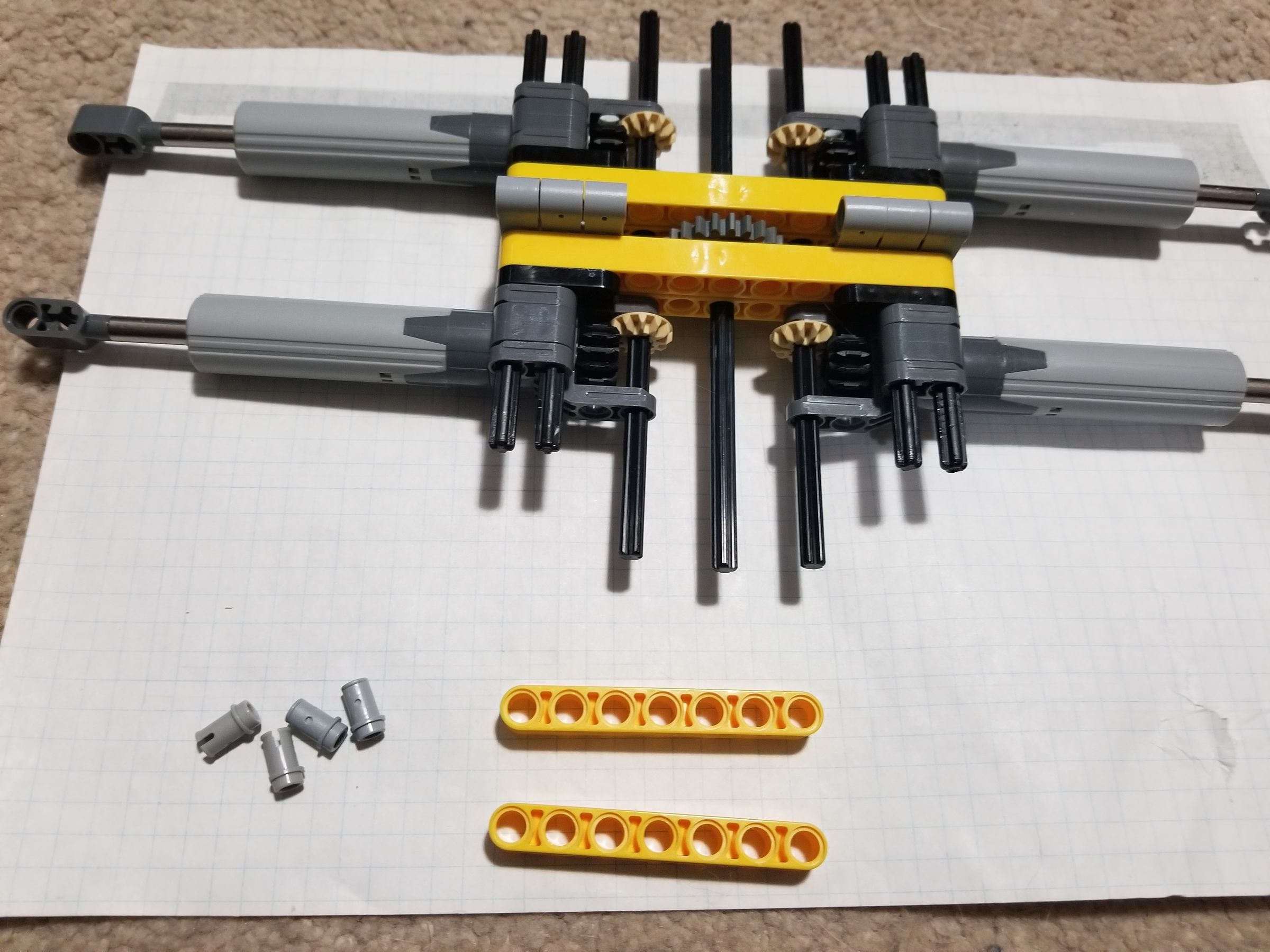 Lego Technic Back to Back Double Actuator Build : 9 Steps (with ...