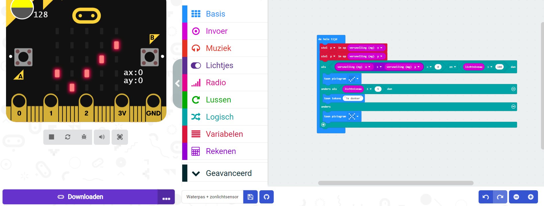 Waterpas + Zonlicht Meter (microbit) : 11 Steps - Instructables