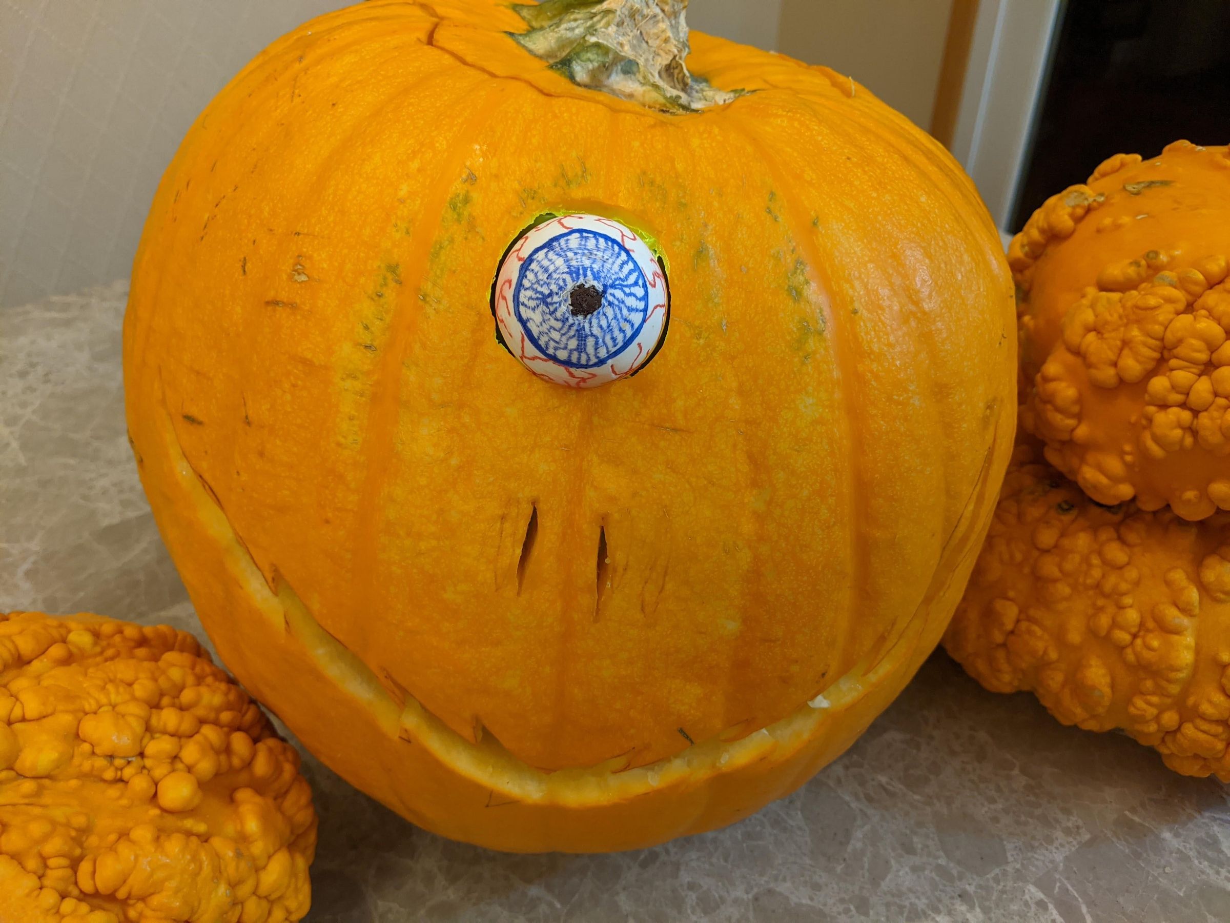 Halloween Pumpkin With a Moving Animatronic Eye | This Pumpkin Can Roll ...