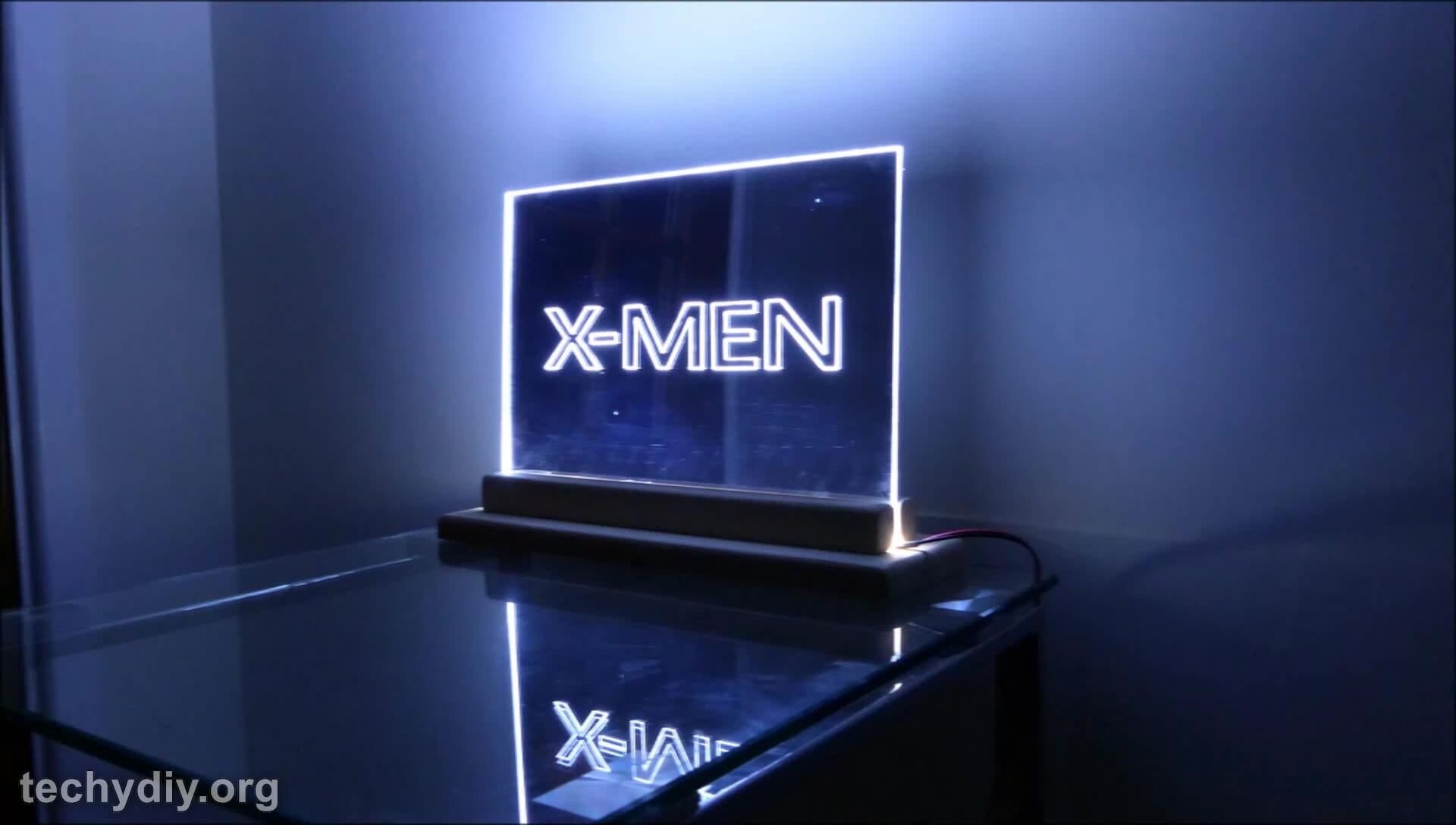 XMEN LED EDGE LIT MIRROR SIGN : 8 Steps (with Pictures) - Instructables