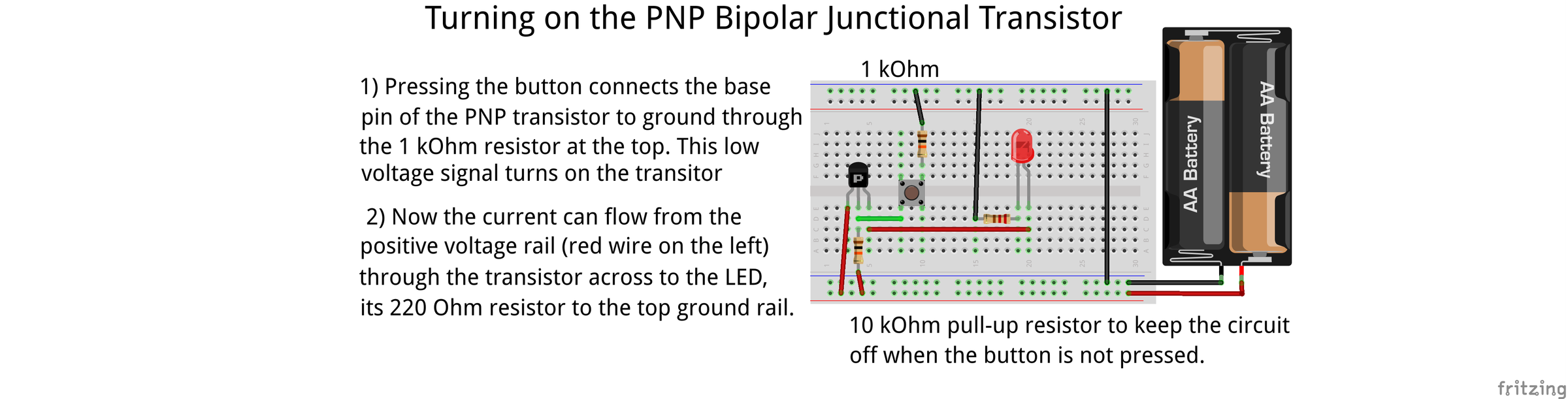 Bipolar Junctional Transistor (BJT) Latching Pushbutton On/Off Circuit ...