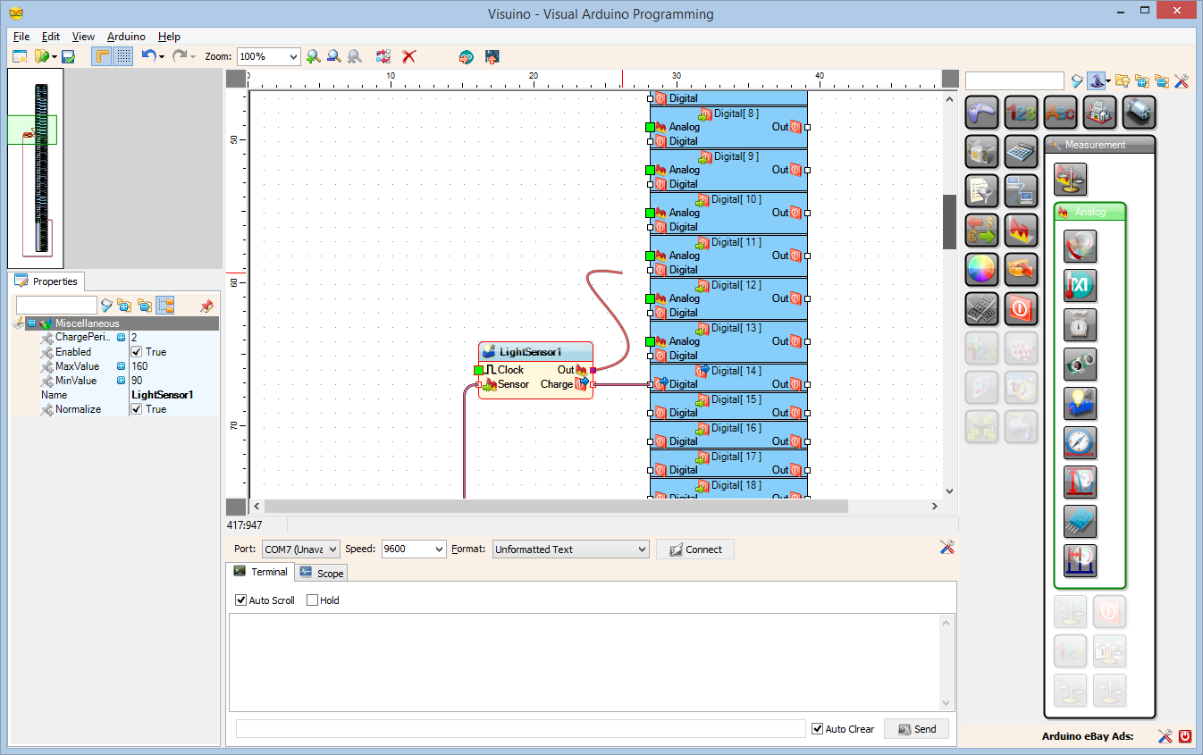 Use LEGO Mindstorm RCX Light Sensor With Arduino (Program With Visuino ...