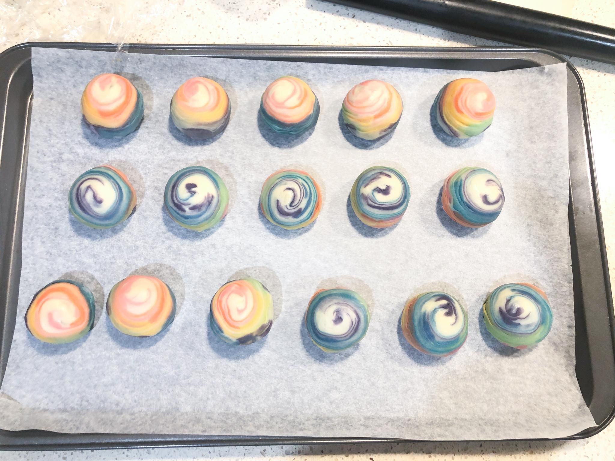 Rainbow Puff Balls With Coconut Filling : 12 Steps (with Pictures ...