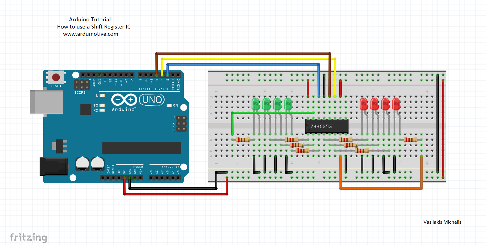 How to Use a Shift Register - Arduino Tutorial : 4 Steps (with Pictures ...