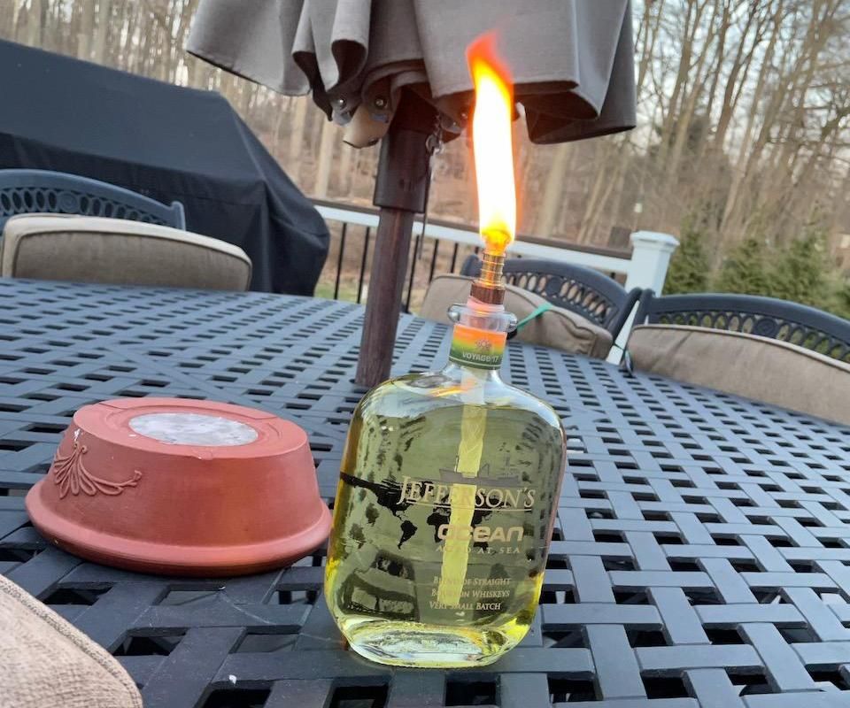 Tiki Oil Lamp From Your Favorite Spirits or Wine Bottle : 4 Steps ...