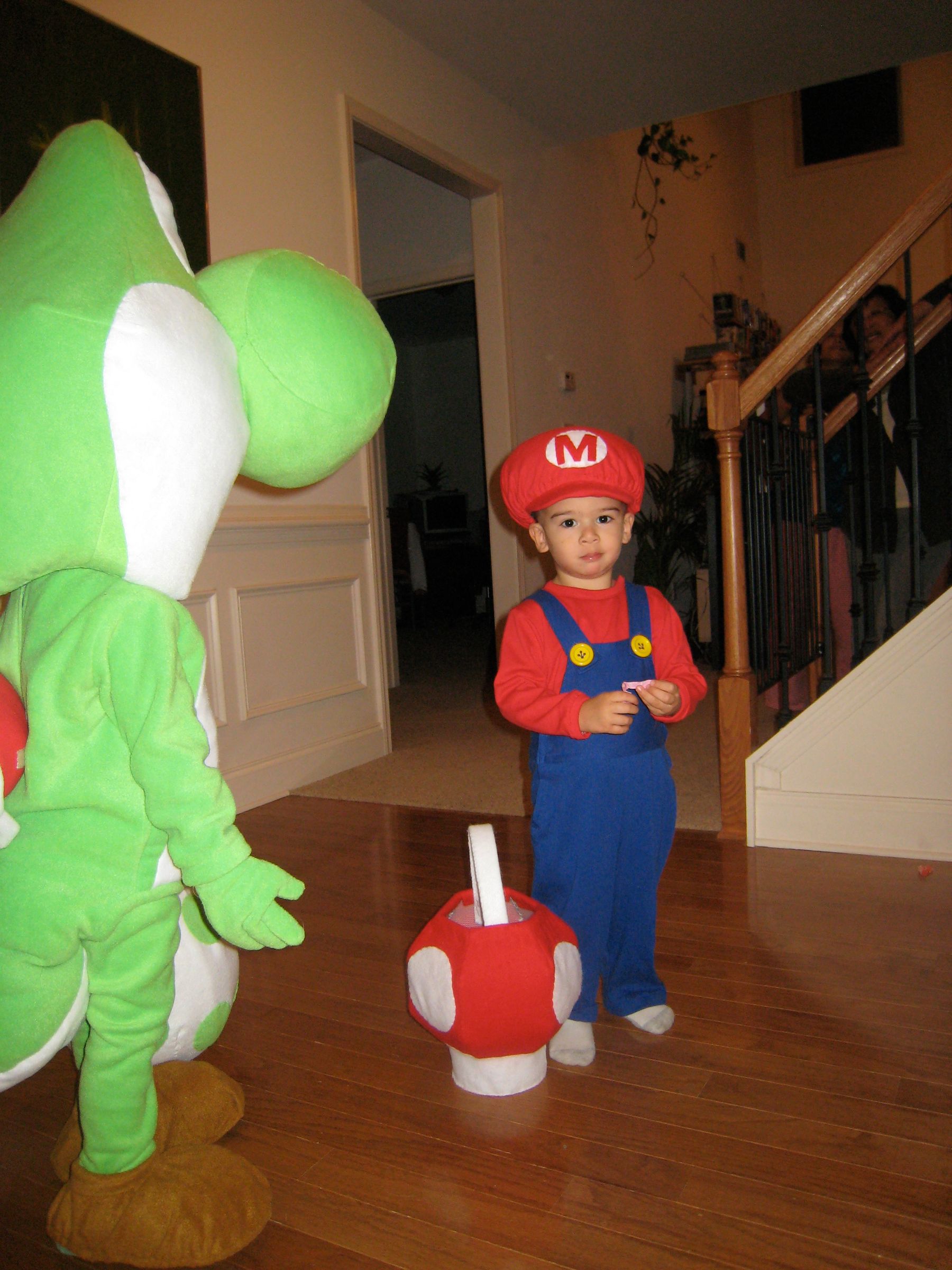 Yoshi Mascot and Baby Mario Costumes for Toddlers : 21 Steps (with ...