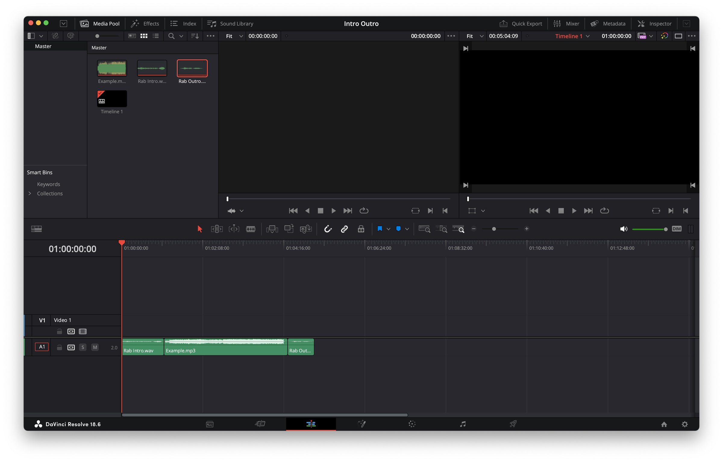 Adding an Intro/Outro to an Audio Clip in DaVinci Resolve 18 : 6 Steps ...