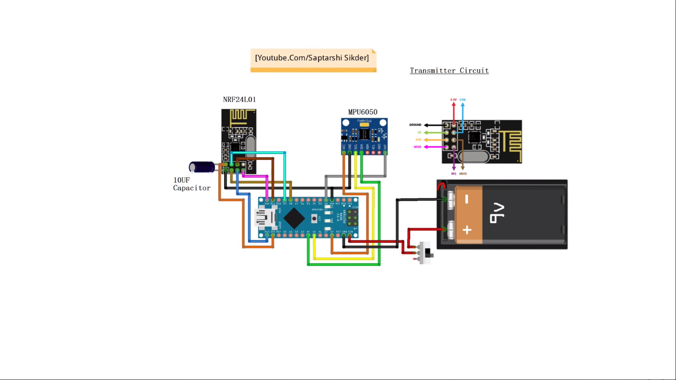 How to Make Arduino Gesture Control Robot at Home Using Radio Module ...