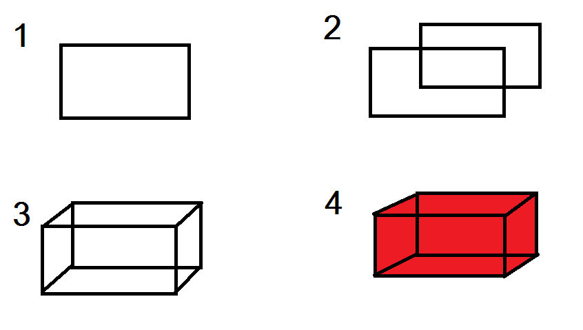 How To Draw A 3d Rectangle Step By Step