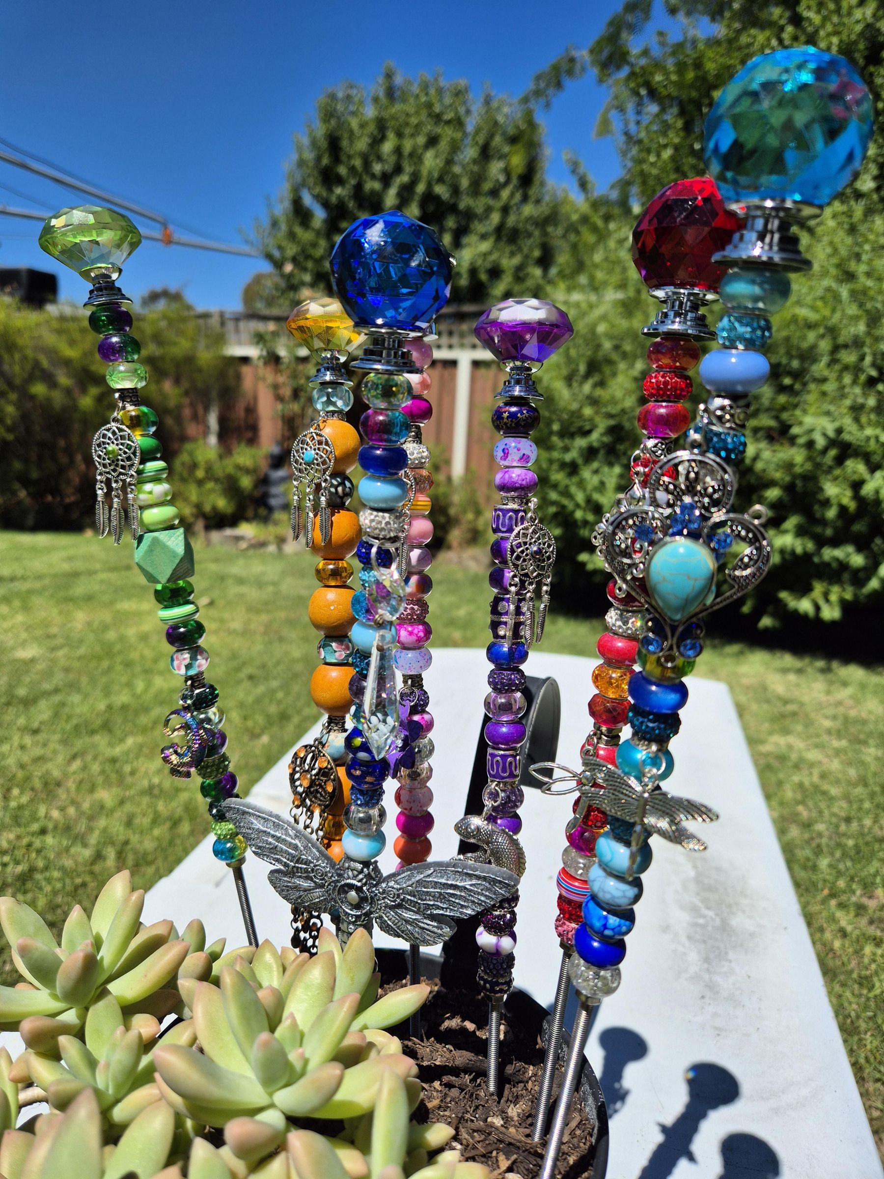 How to Make Beaded Garden Stakes Using Recycled Jewellery : 6 Steps ...