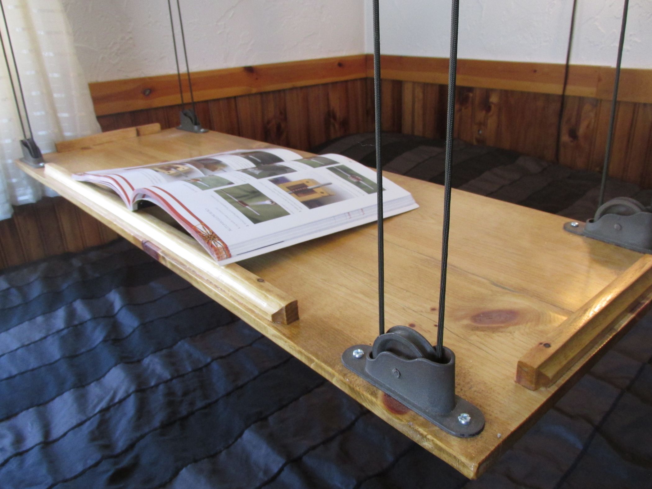 Paracord and Pulley Hanging Table : 11 Steps (with Pictures ...