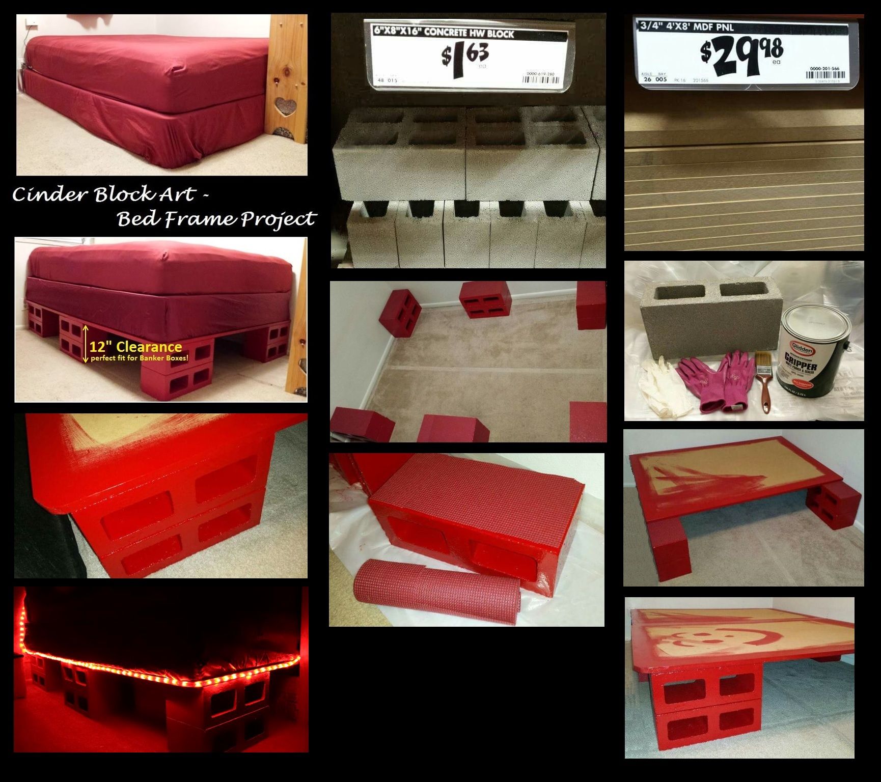 Cinder Block Bed Frame / Storage Bed : 10 Steps (with Pictures ...