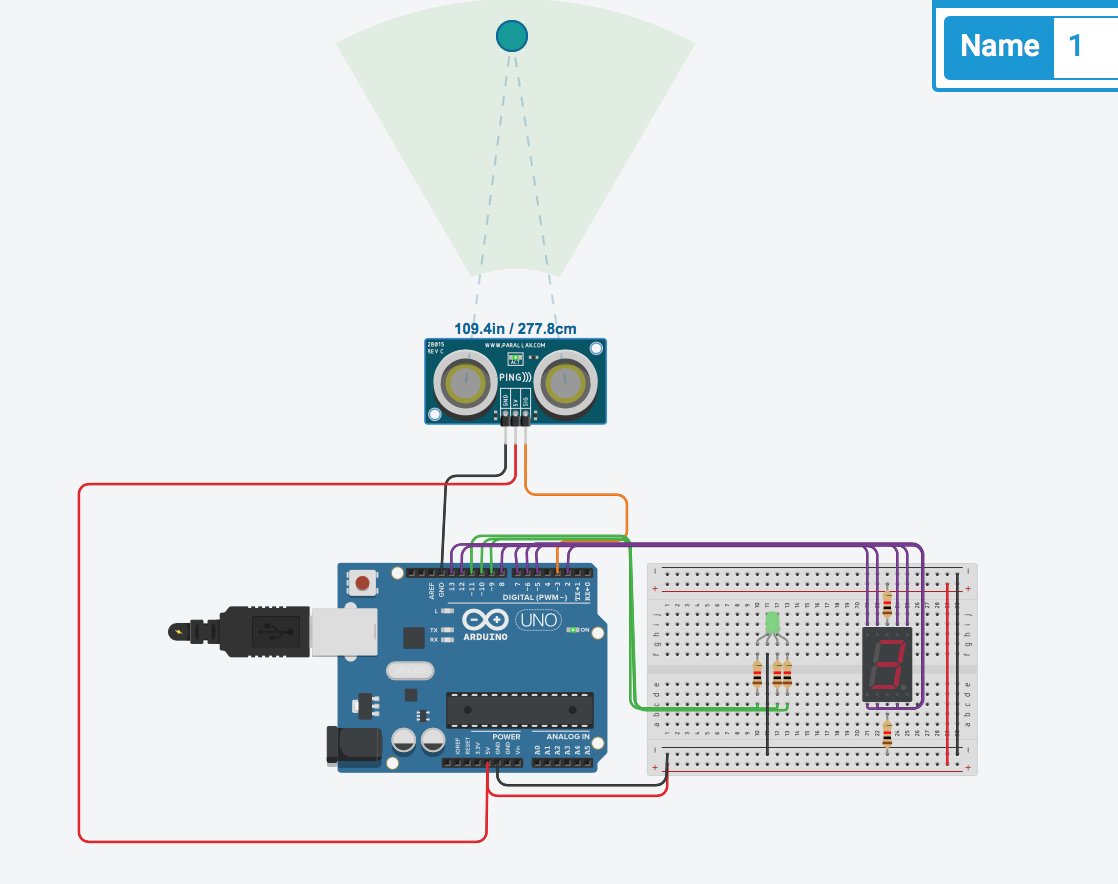 Ultrasonic Sensor Using RGB and 7 Segment Display : 10 Steps ...