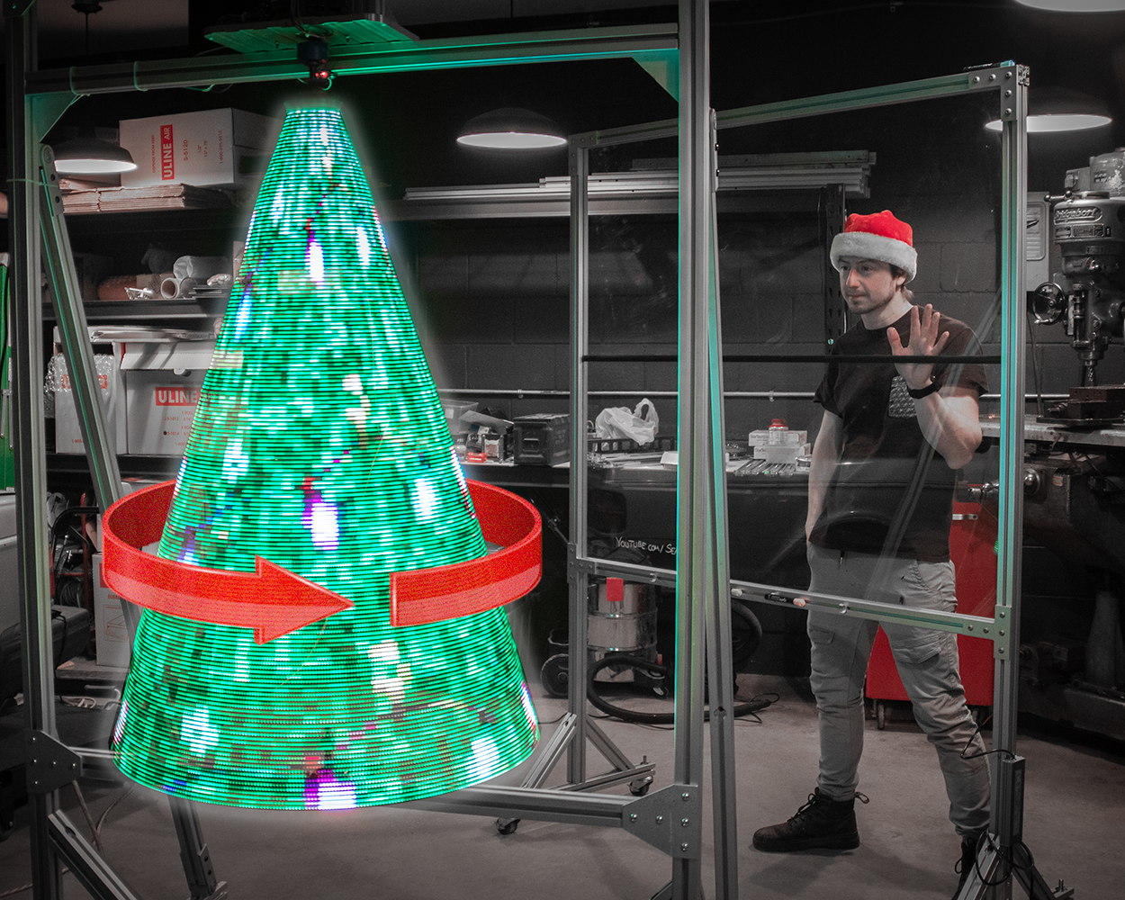 Giant Spinning Holographic Christmas Tree Display : 12 Steps (with ...