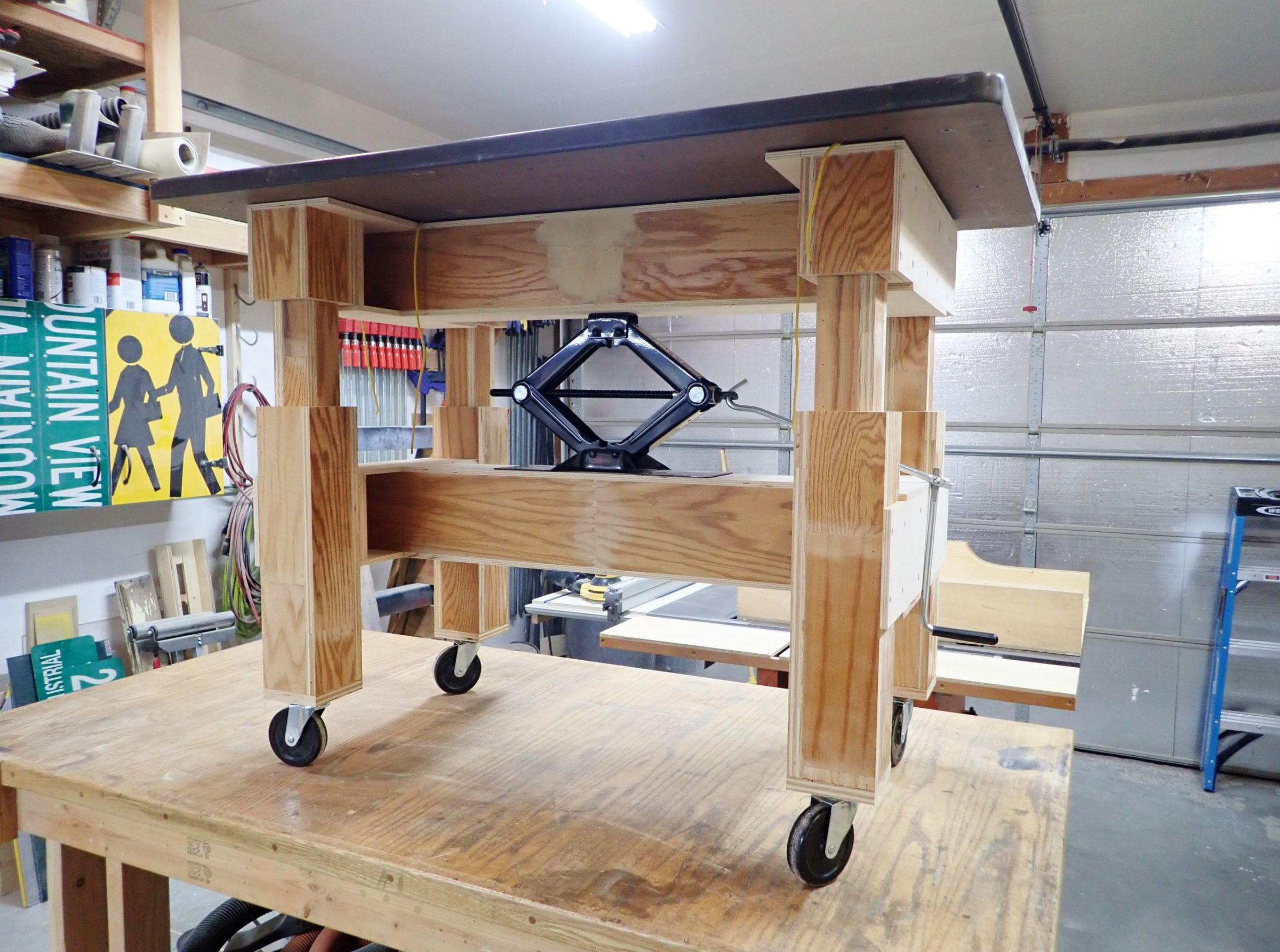 Make an Adjustable-Height Table With a Car Jack : 16 Steps (with ...