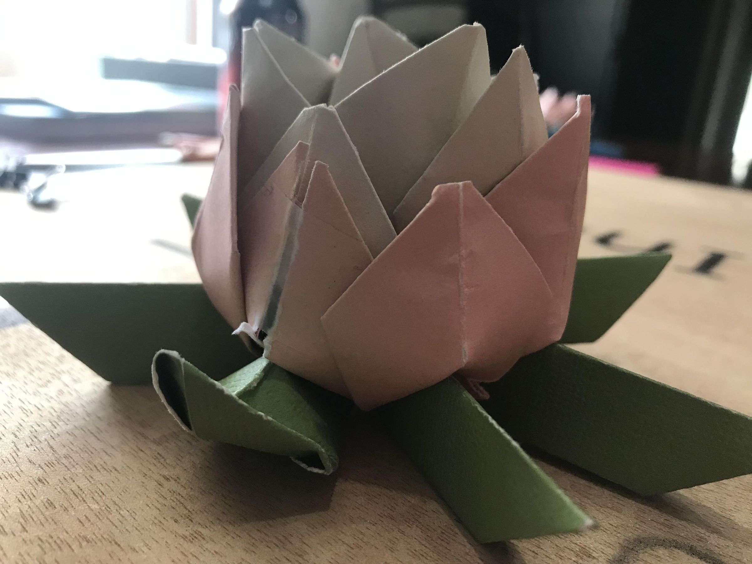 Printer Paper Origami Lotus Flower