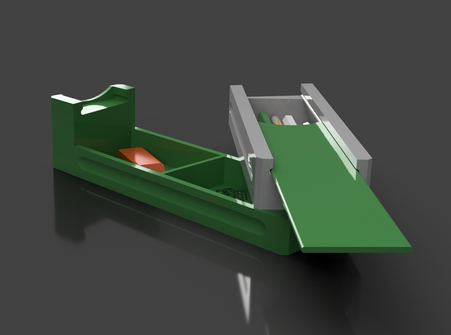 Pencil Box - Two Levels - Sliding Cover Lock - 3D Printed : 3 Steps ...