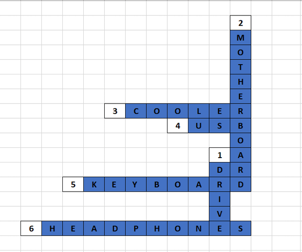 Crossword In Excel