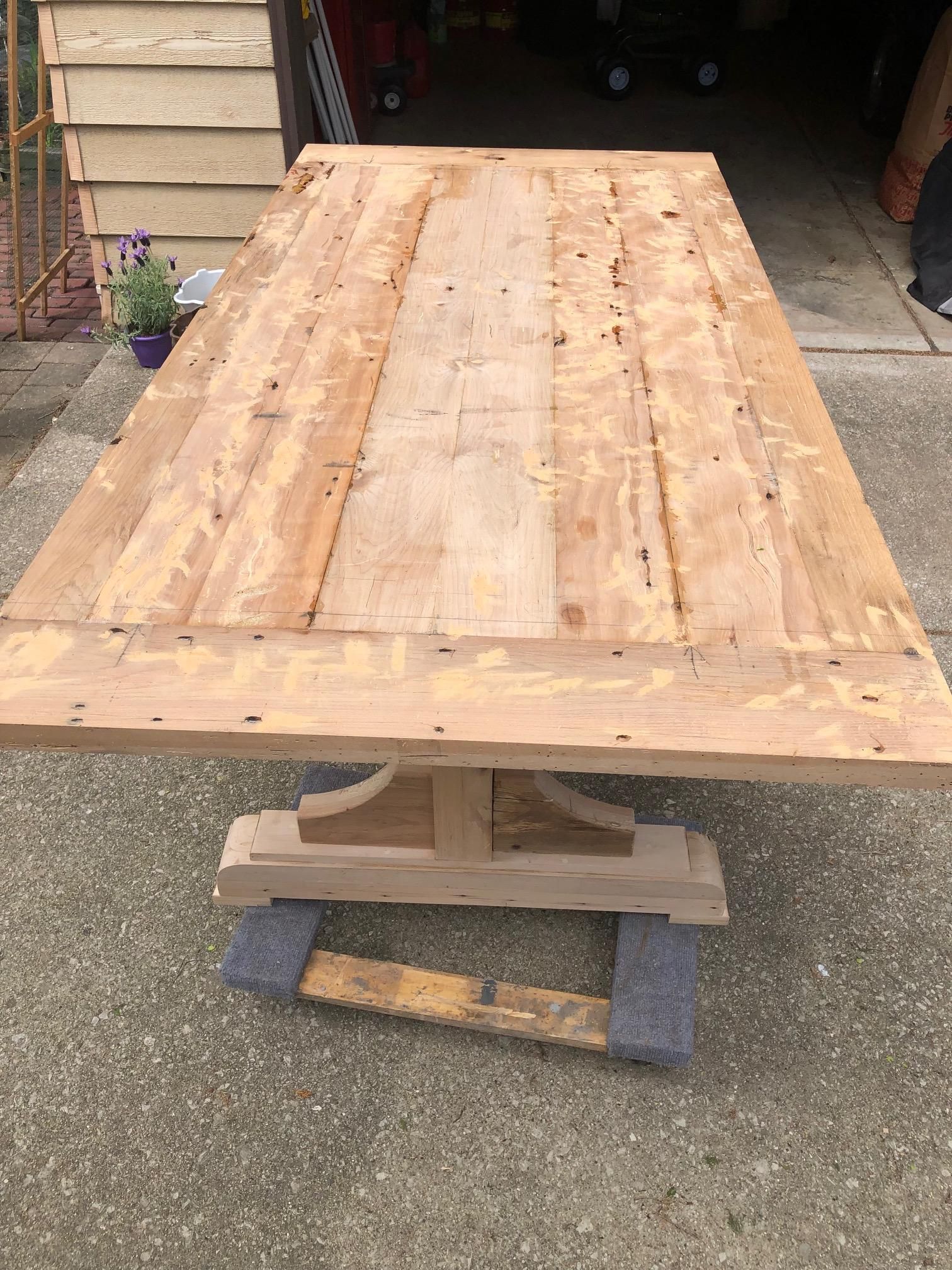 Reclaimed Barn Wood Trestle Table : 10 Steps (with Pictures ...