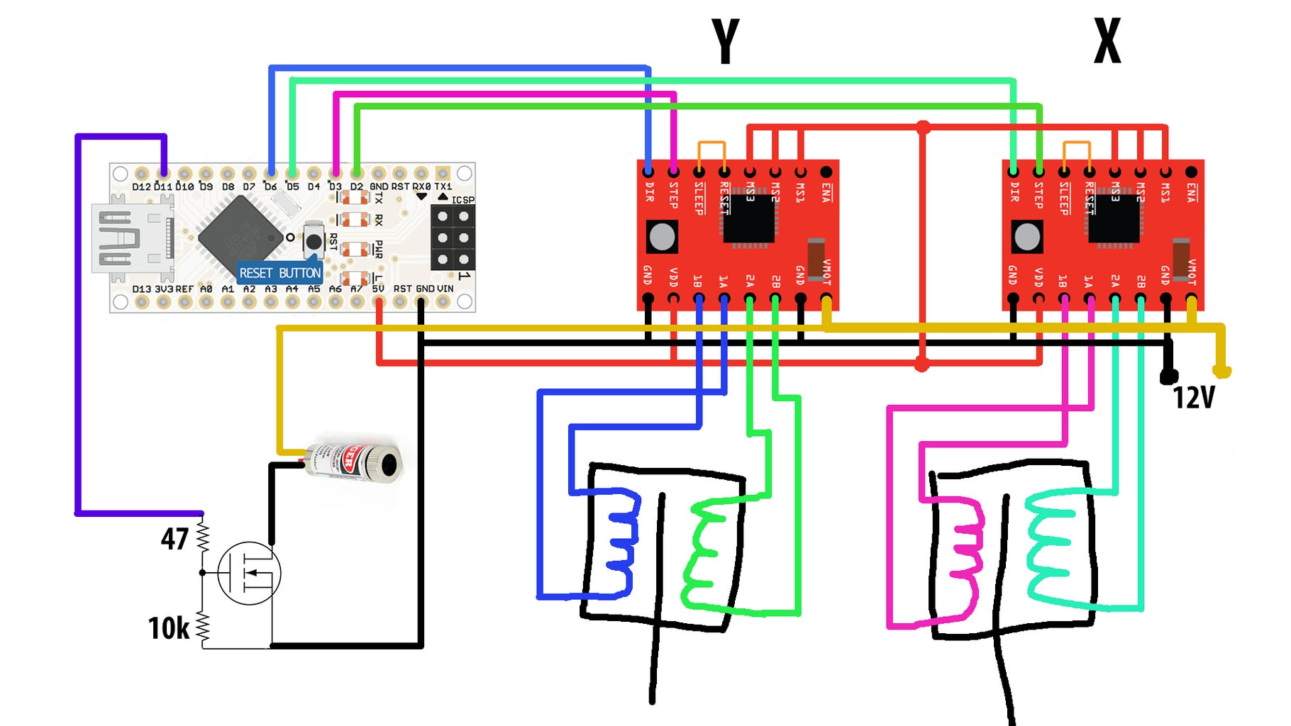 Arduino Cnc Laser Enrgaver From Dvd Drive 8 Steps With Pictures