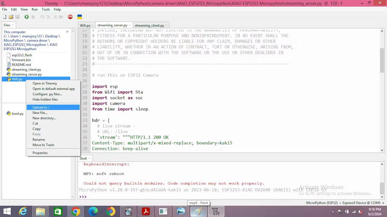Esp32 S3 Sense Video Streaming in Micro Python : 6 Steps - Instructables