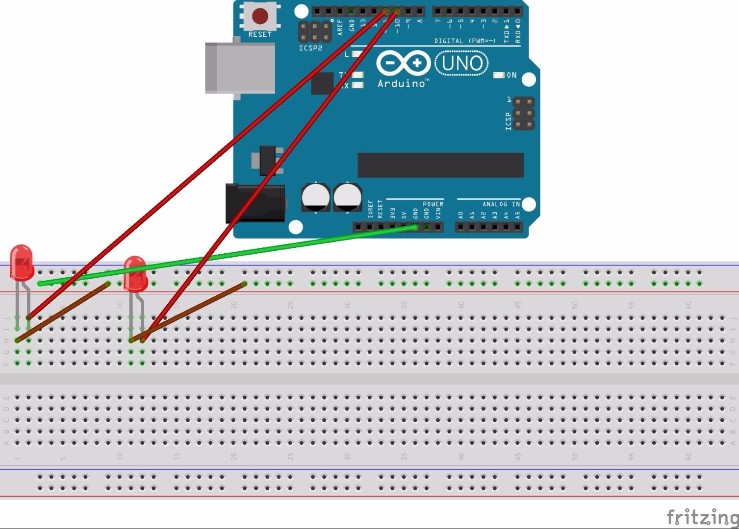 Arduino: Working With Two LED's at Alternate Timings : 6 Steps ...