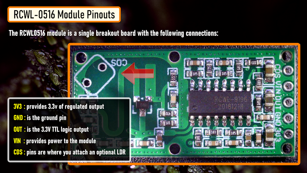 All About RCWL-0516 Microwave Radar Motion Sensor : 15 Steps ...