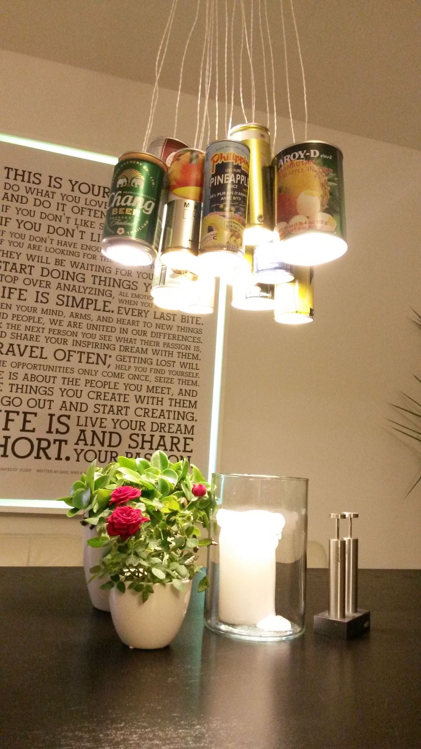 LED Dining Room Pendant Lamp Made of Cans : 6 Steps - Instructables