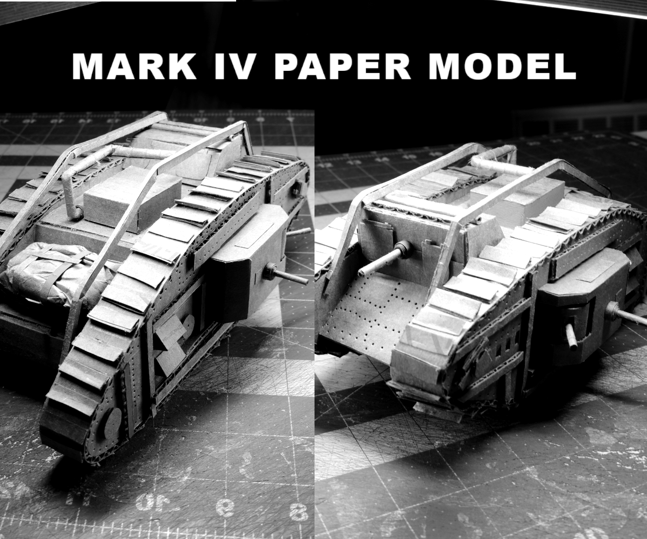The ULTIMATE Cardboard Model Mark IV Tank With Army Men Figurines : 9 ...