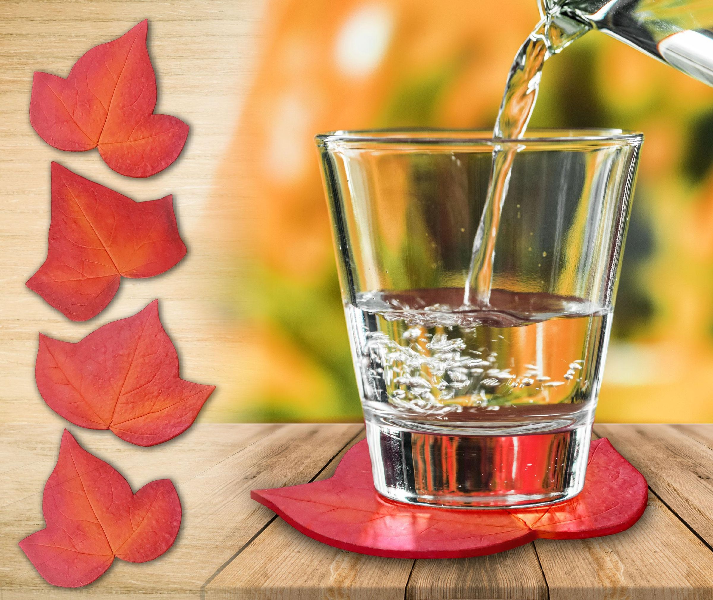 Bringing Autumn Indoors: Step-by-Step Red Leaf Coasters DIY : 12 Steps ...