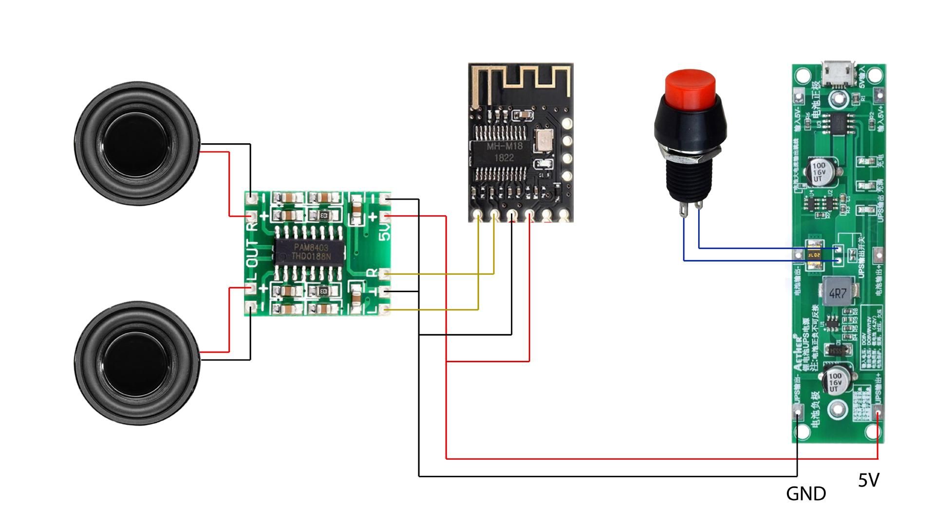 Bluetoot Speaker Boombox With HM-M18 Bluetooth Audio Module : 4 Steps ...