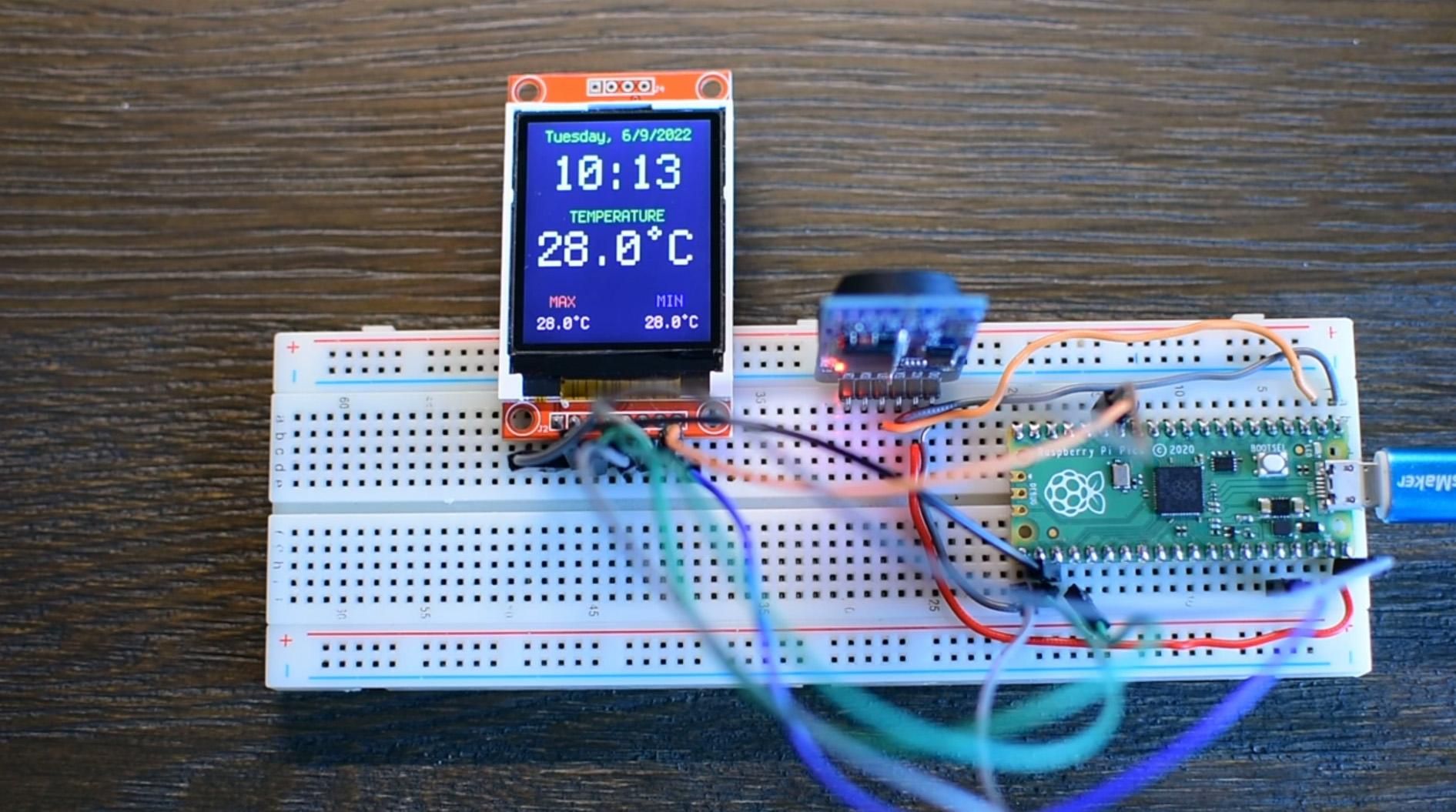 Raspberry Pi Pico Thermometer & Clock : 5 Steps (with Pictures ...