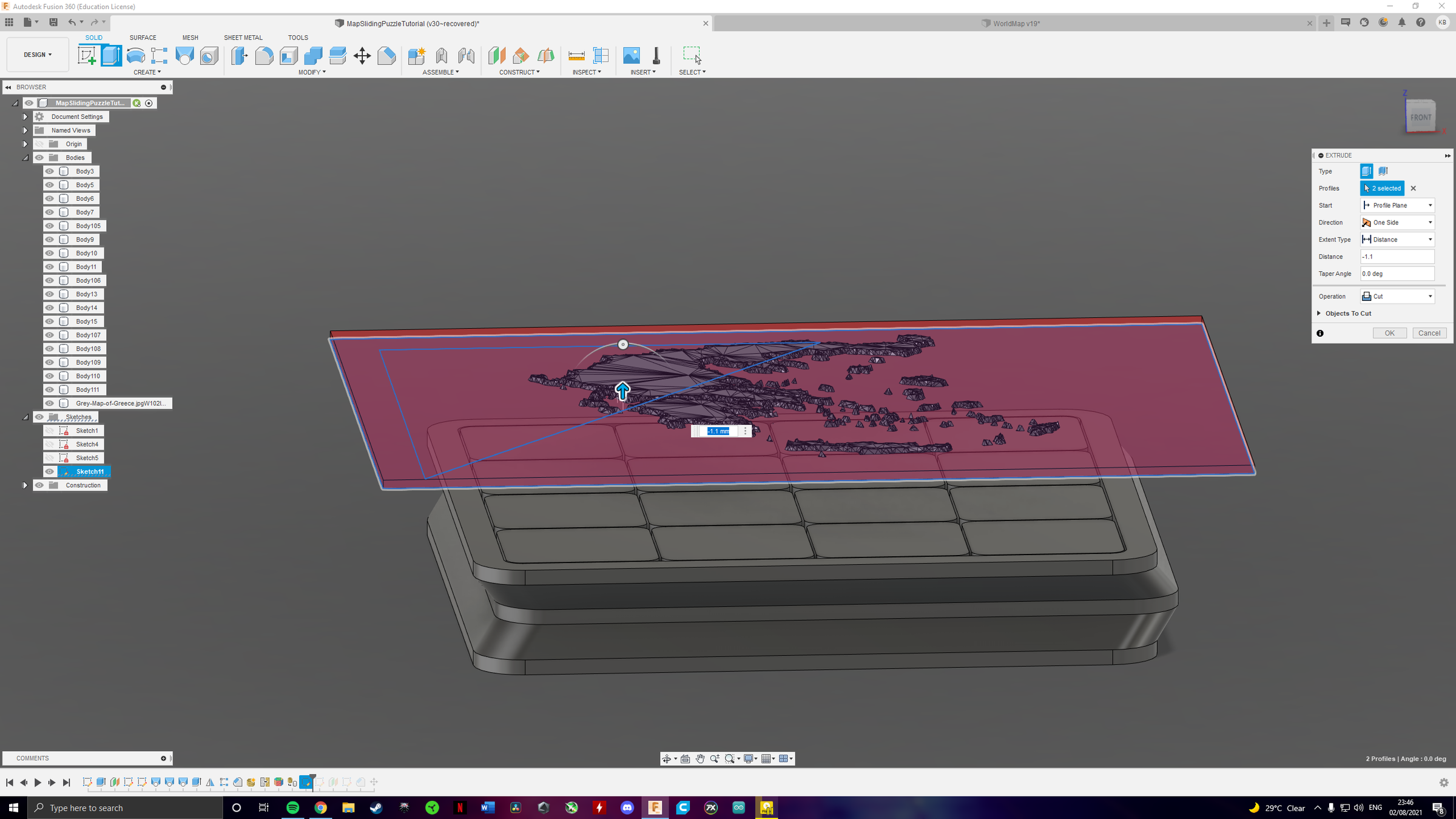 Map Sliding Puzzle 3D Printed - Fusion 360 : 28 Steps (with Pictures ...