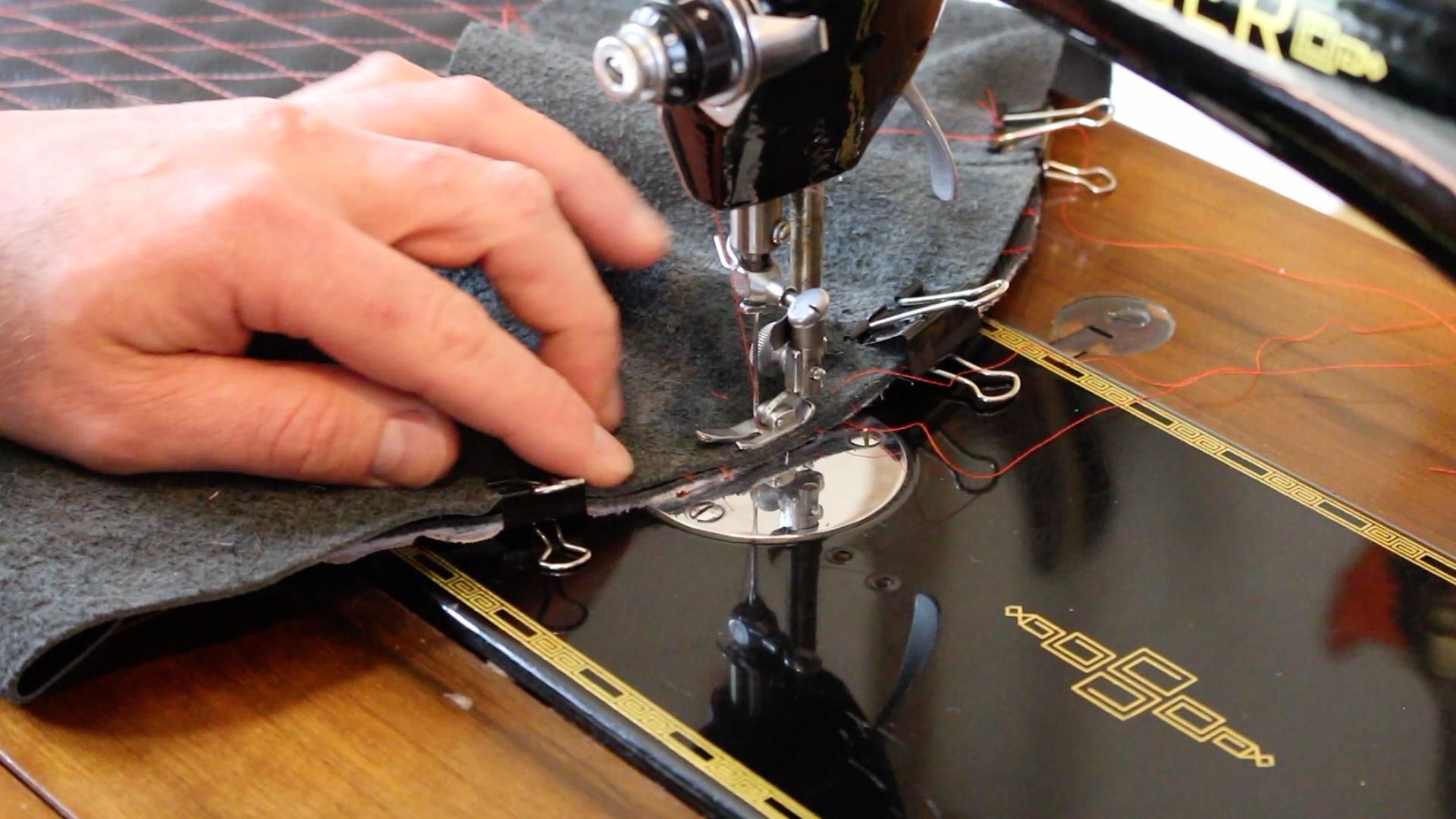 Leather Bar Stool Seat Cover With Diamond Stitching Pattern : 18 Steps ...