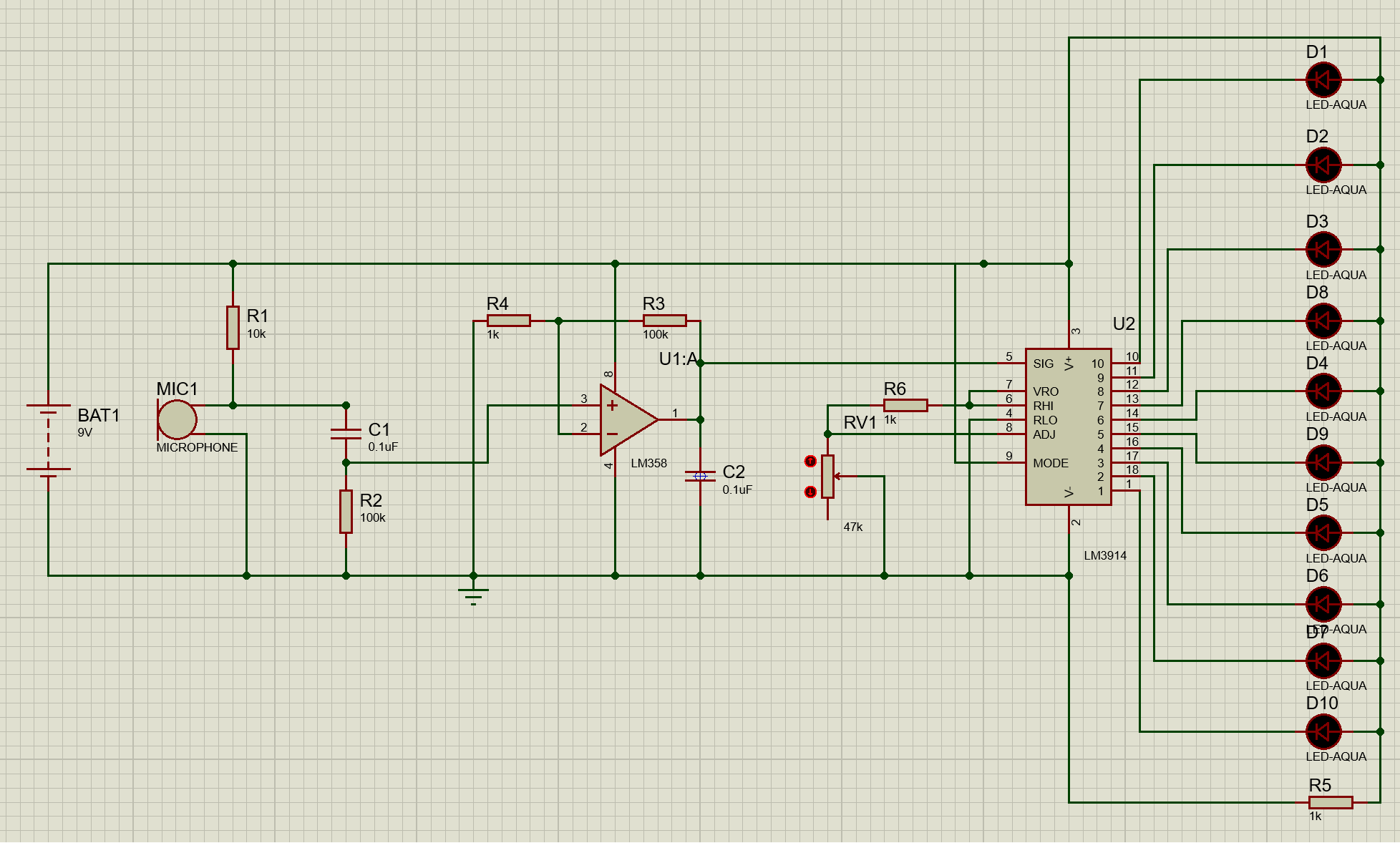 Mic Controlled LED Visualizer Using LM3914 Explained : 10 Steps - Instructables