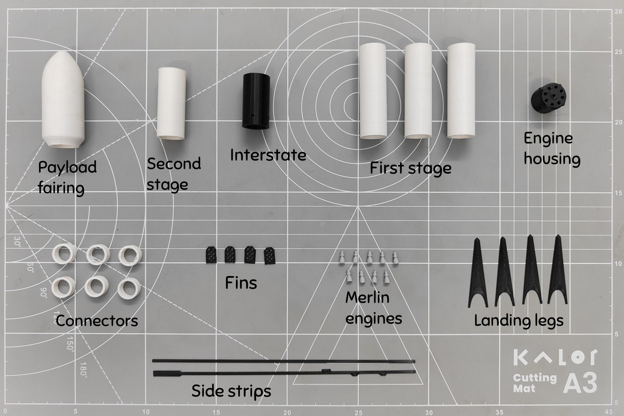 DIY Miniature Falcon 9 Model 1:200 (Without Supports) : 15 Steps (with ...