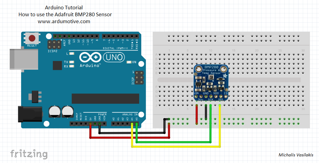 How to Use the Adafruit BMP280 Sensor - Arduino Tutorial : 5 Steps ...
