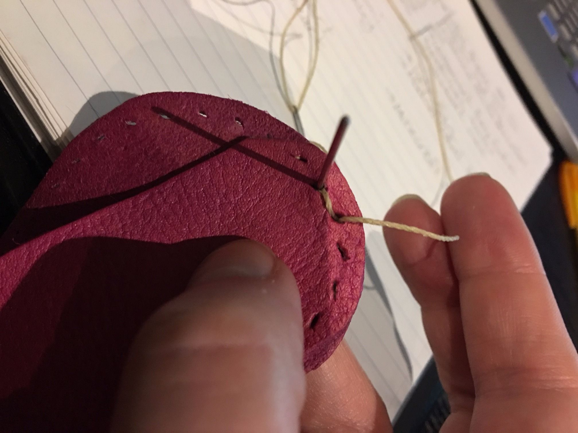 How to Do a Straight Stitch in Traditional Leatherworking : 6 Steps ...