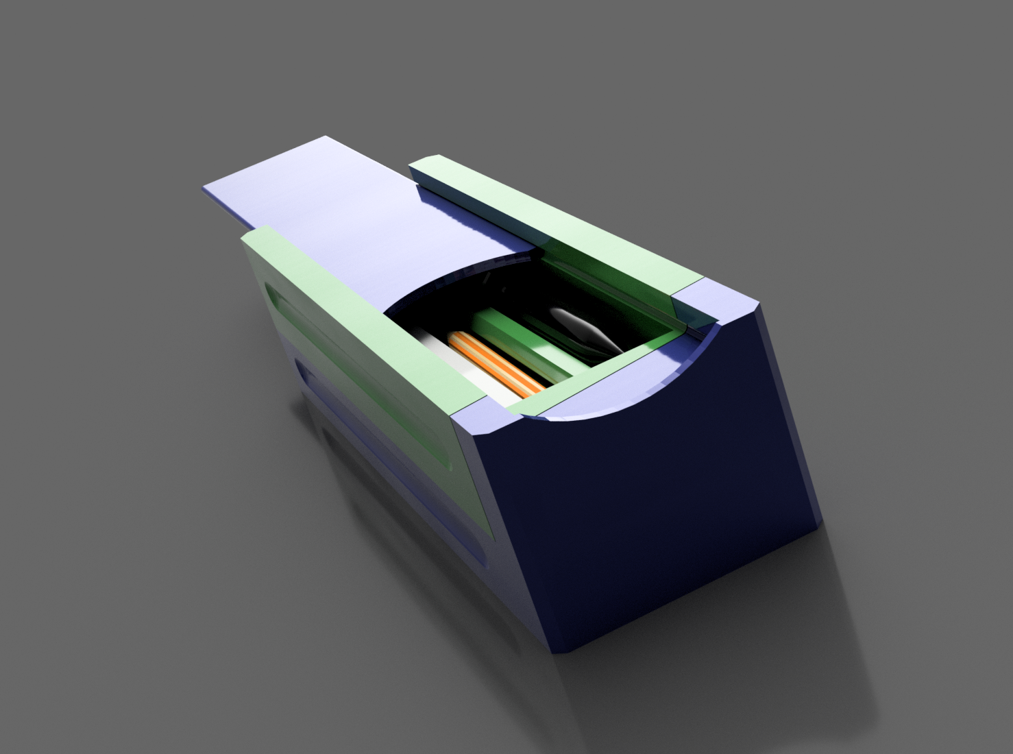 Pencil Box - Two Levels - Sliding Cover Lock - 3D Printed : 3 Steps ...