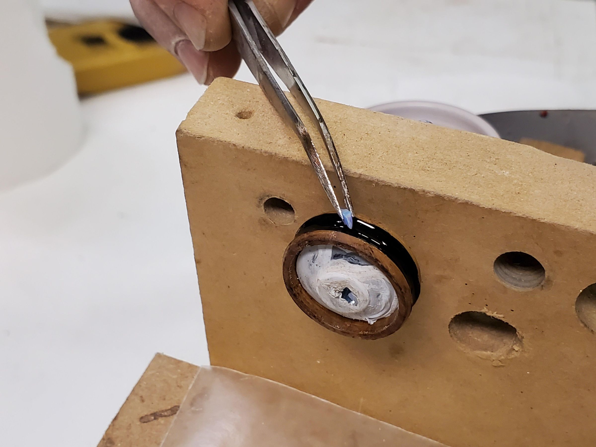 How to Inlay Opal in a Pre-Channeled Ring Using UV Resin : 25 Steps ...