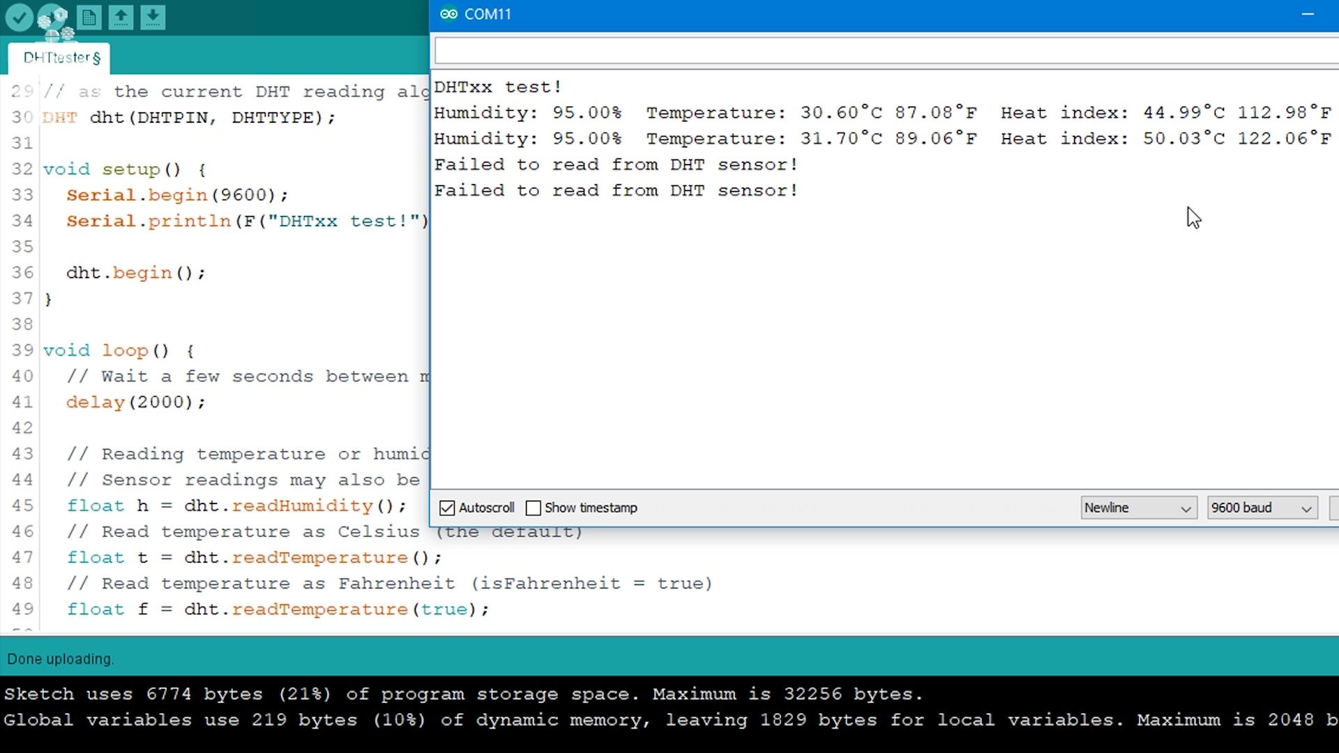 How To Interface Dht 11 Temperature And Humidity Sensor With Arduino 