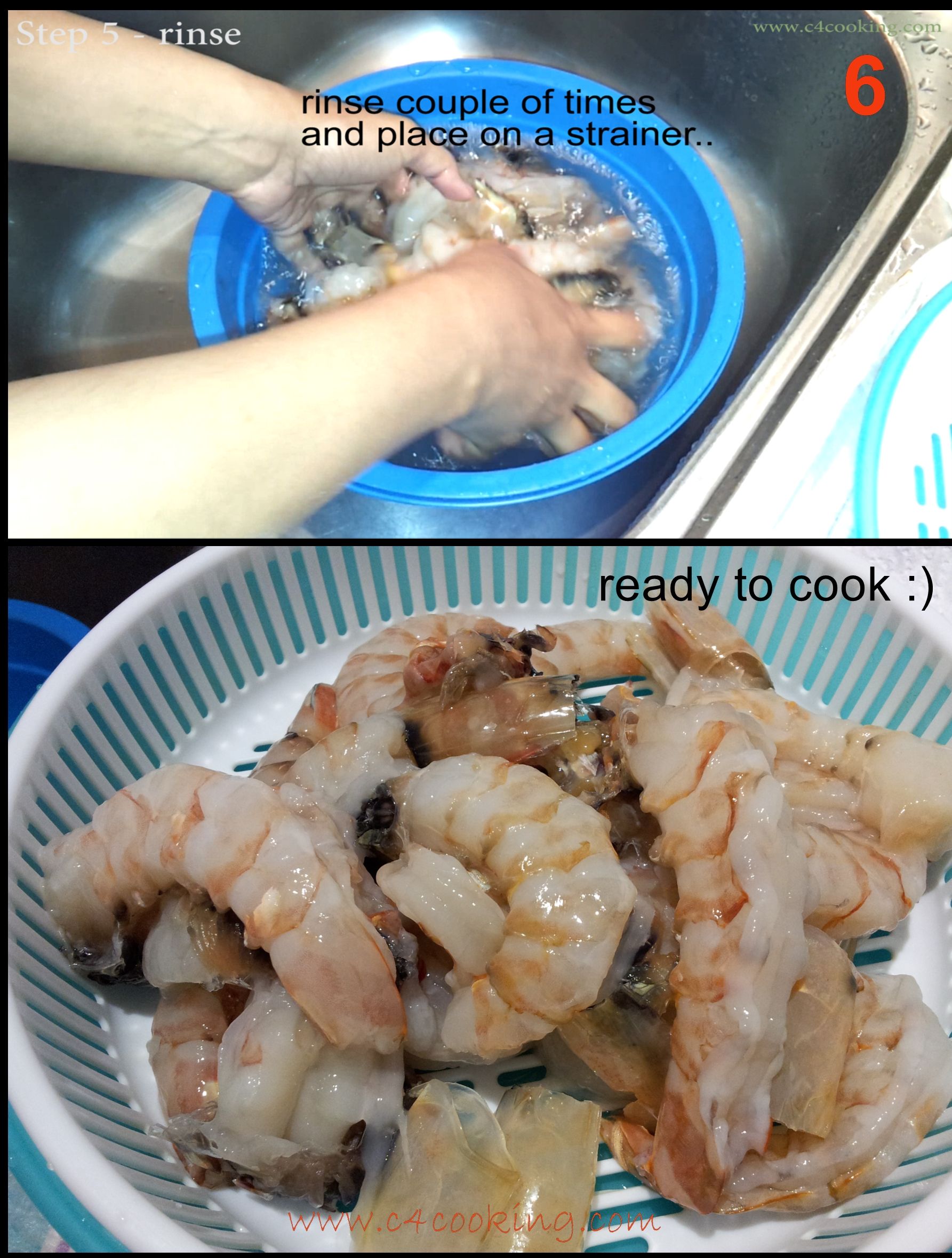 How to Clean WHOLE PRAWNS / SHRIMP - ( Cut, Shell, De-vein & Clean ...