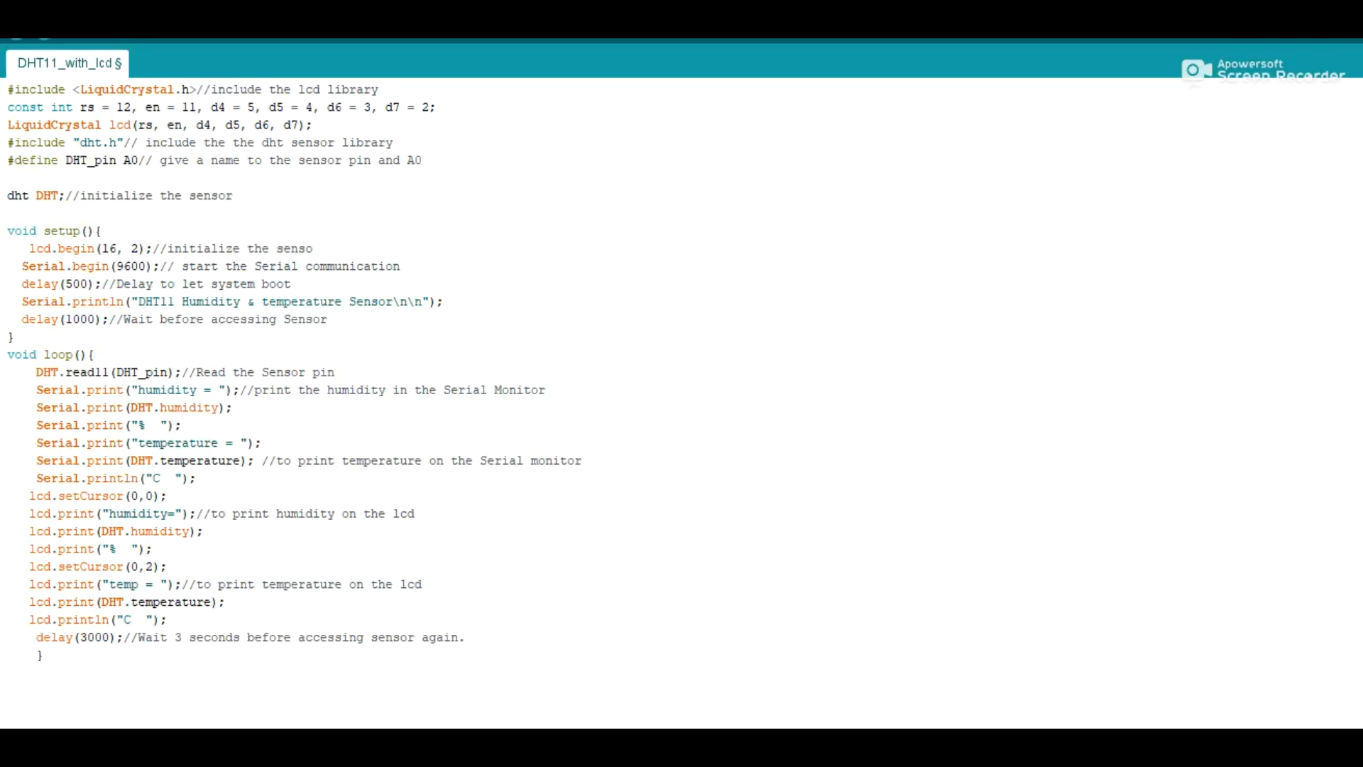 Temperature and Humidity Sensor With Arduino and Lcd Display : 4 Steps ...