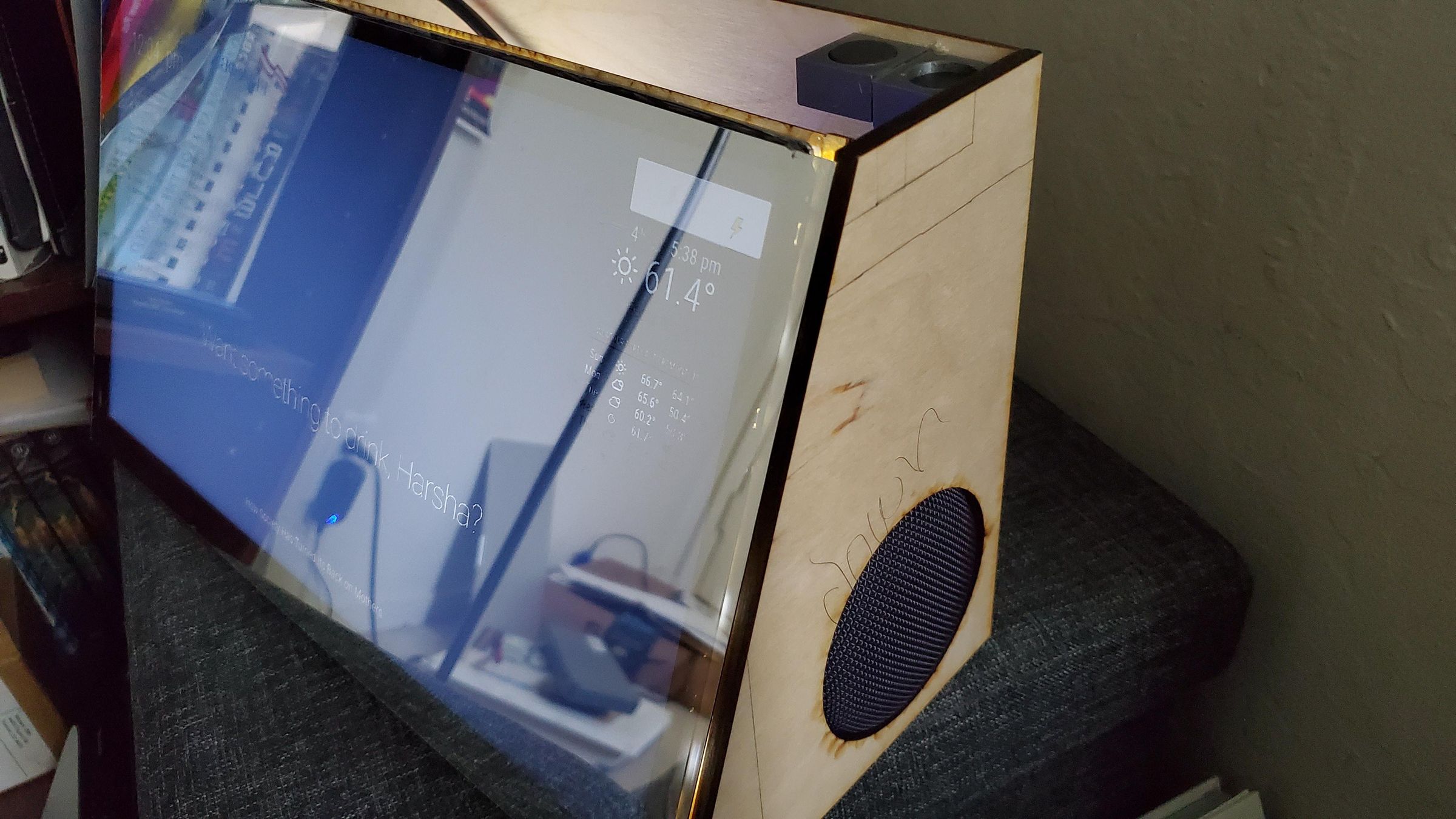 DIY Smart Mirror W/ Google Assistant & Wireless Charging - 2021 : 9 ...