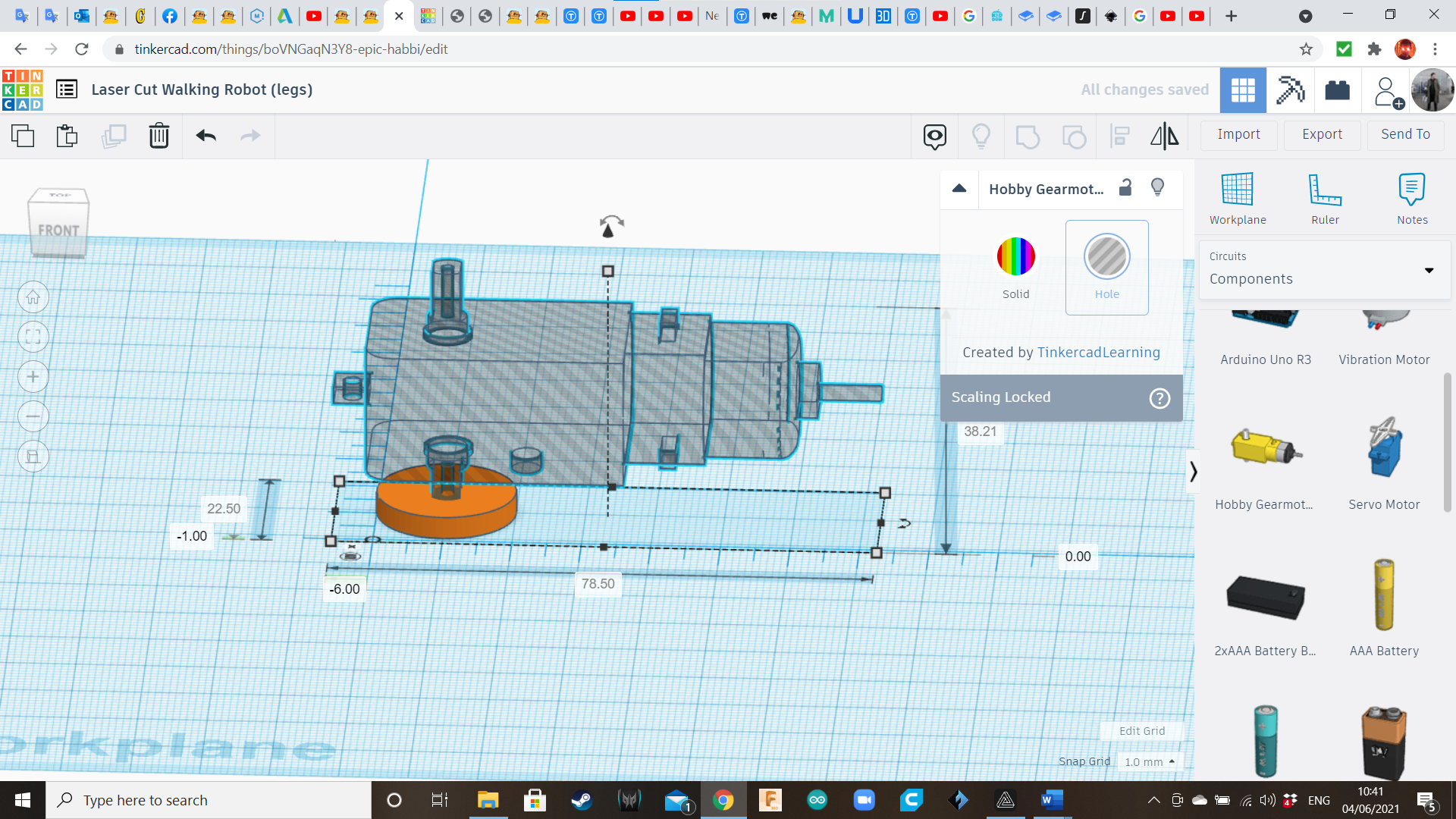 Tinkercad Robotics for School: Laser-cut Walking Machine! : 27 Steps ...